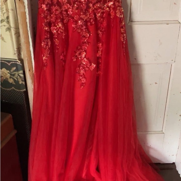 amra | Dresses | Glamorous Scarlet Sequin Prom Dress | Poshmark